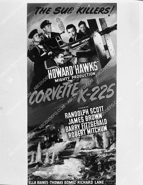 ad slick Randolph Scott Robert Mitchum film Corvette K-225 1982-01 – ABCDVDVIDEO