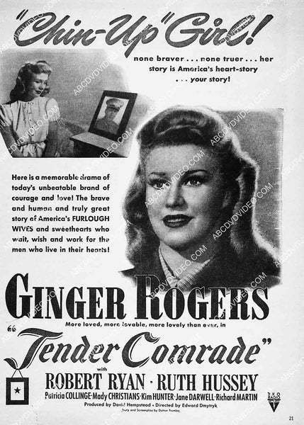 ad slick Ginger Rogers film Tender Comrade 6943-035 – ABCDVDVIDEO