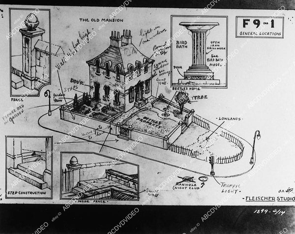 Max & Dave Fleischer Studios diagram for 3-D set construction animated ...