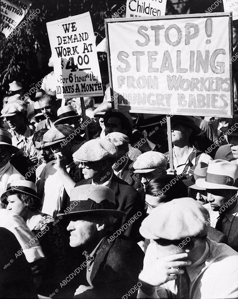 depression era union workers and picket signs 1293-24 1293-024 ...