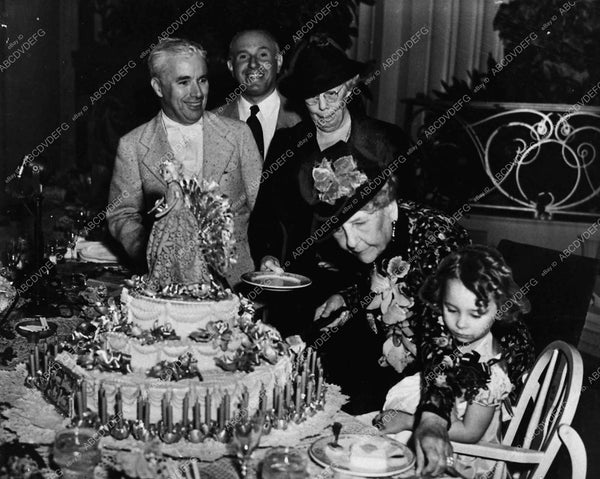 Charles Chaplin Jack Warner May Robson birthday cake chaplin family 15 ...