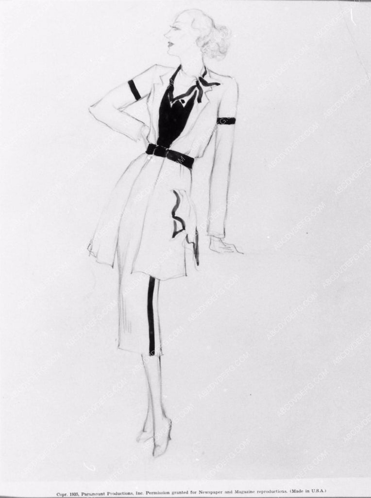Travis Banton wardrobe sketch Marlene Dietrich film Desire 1980-21 ...