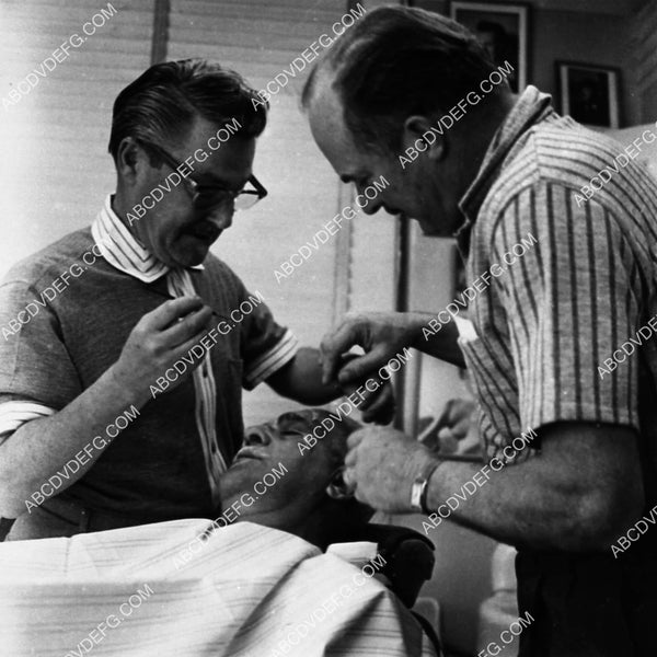 Boris Karloff in the makeup chair (Westmore brothers maybe) 2190-20 ...