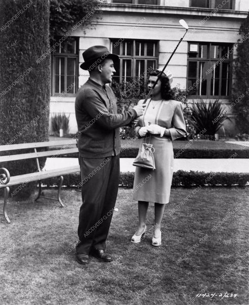 Bing Crosby and golf club Mary Hatcher behind the scenes Variety Girl ...