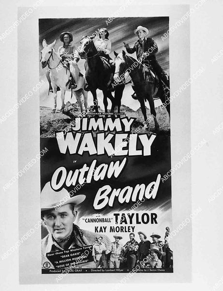 ad slick Jimmy Wakely Kay Morley Dub Cannonball Taylor film Outlaw Bra ...