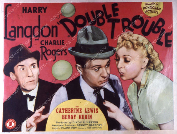 Harry Langdon Charlie Rogers Catherine Lewis film Double Trouble 35m-1 ...