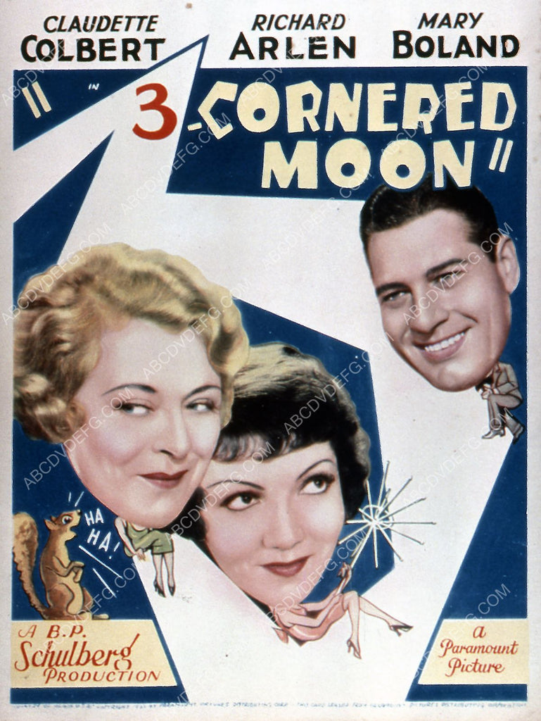 Mary Boland Claudette Colbert Richard Arlen film 3 Cornered Moon 35m-2 ...