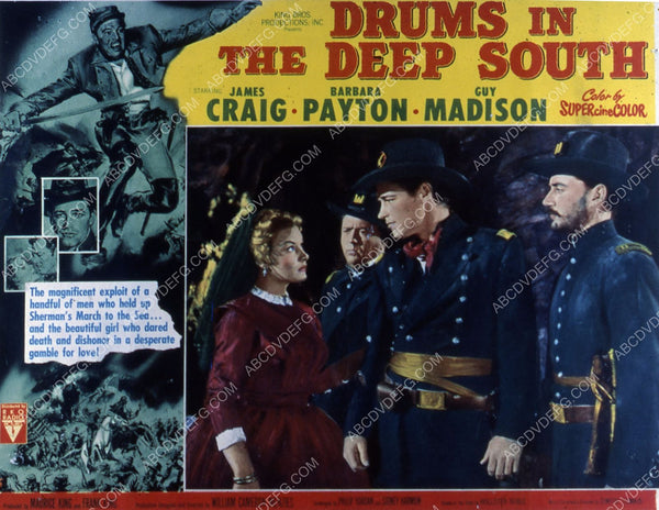 Barbara Payton Guy Madison film Drums in the Deep South 35m-6297 ...