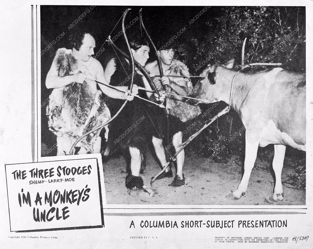 Three Stooges Moe Larry Shemp lobby card I'm a Monkeys Uncle 3611-27 ...
