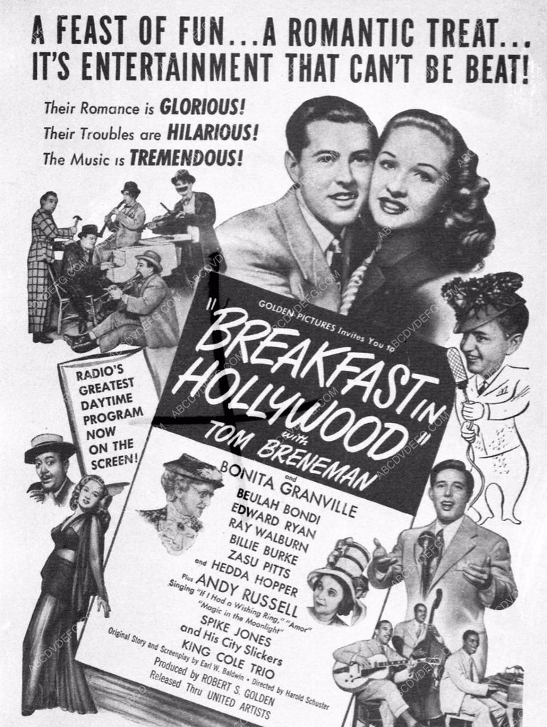 Tom Brenneman ad slick Breakfast in Hollywood 3843-04 – ABCDVDVIDEO
