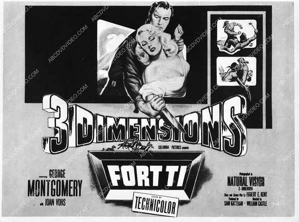ad slick George Montgomery Joan Vohs 3D film Fort Ti 4581-01 – ABCDVDVIDEO