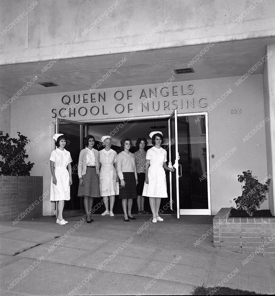 Queen of Angels Nursing School nurses attending historic LA 45bx07-104 ...