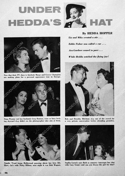 Hedda Hopper gossip column ad w Eddie Fisher Natalie Wood Dana Wynter ...
