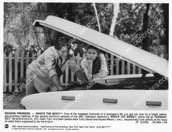 Tony Danza Alyssa Milano working on the car TV Who's the Boss 8B11-070 ...