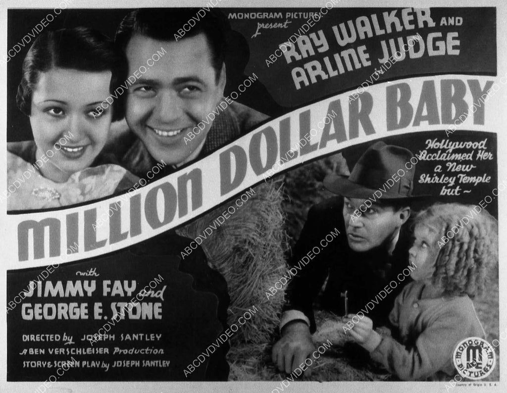 Ray Walker Arline Judge film Million Dollar Baby 9694-22 – ABCDVDVIDEO