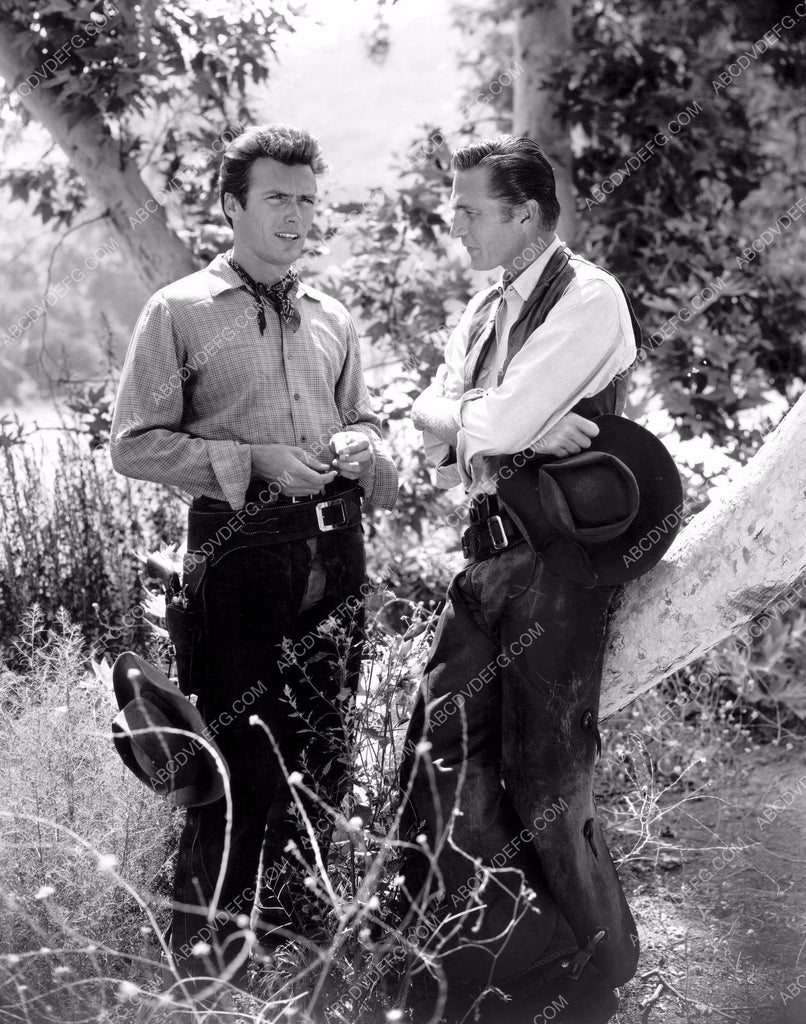 Eric Fleming Clint Eastwood behind the scenes TV Rawhide 8b20-14532 ...