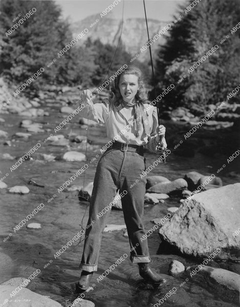 crp-00097 Barbara Britton goes trout fishing on location Sedona Az fil ...