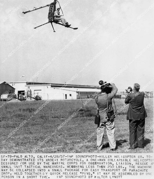 crp-11470 1957 aviation Hiller Helicopter Co demos new collapsible XRO ...