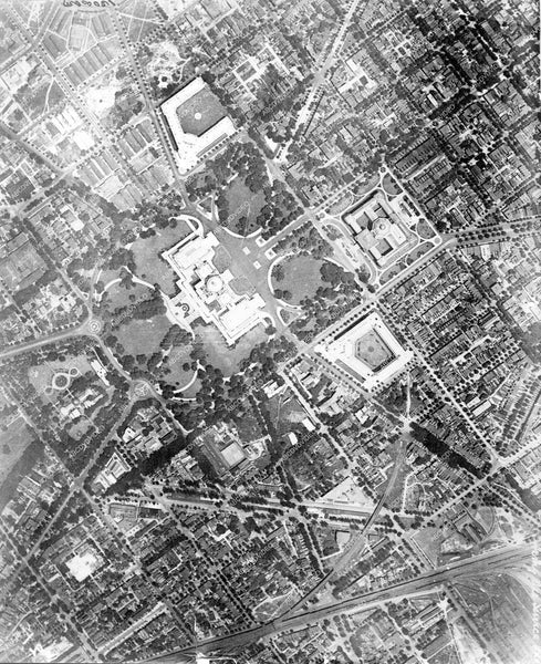 crp-11750 1922 news photo historic Washington DC aerial view 12,000 fe ...