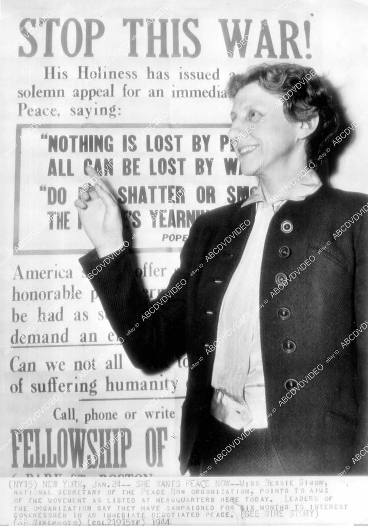 crp-11974 1944 news photo WWII Bessie Simon protests for Peace Now crp ...