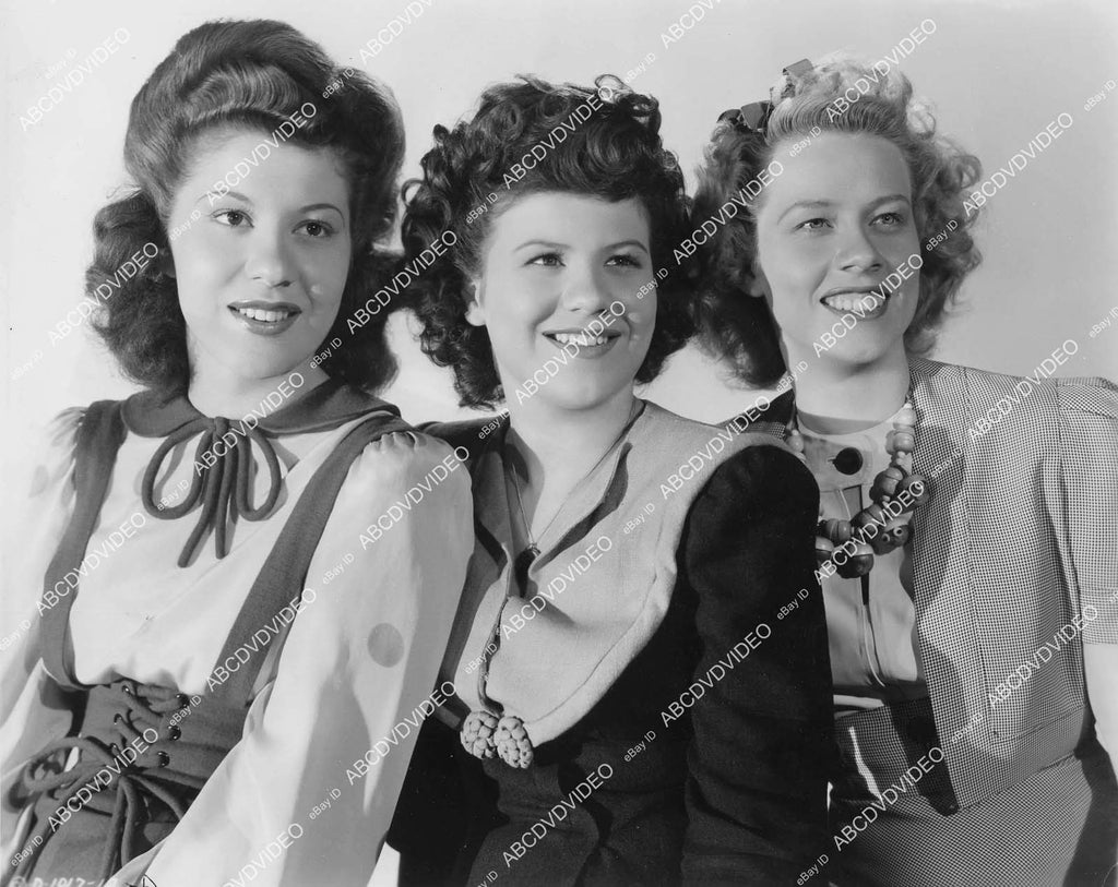 crp-12085 1944 music singing trio Gwen, Betty, Doris Bian sisters film ...