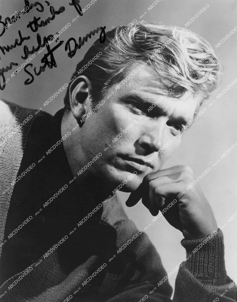 crp-16344 1960's handsome Scott Denny portrait w genuine autograph crp ...