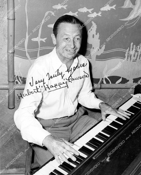 crp-16448 1940's Herbert Happy Lawson at piano portrait w genuine auto ...