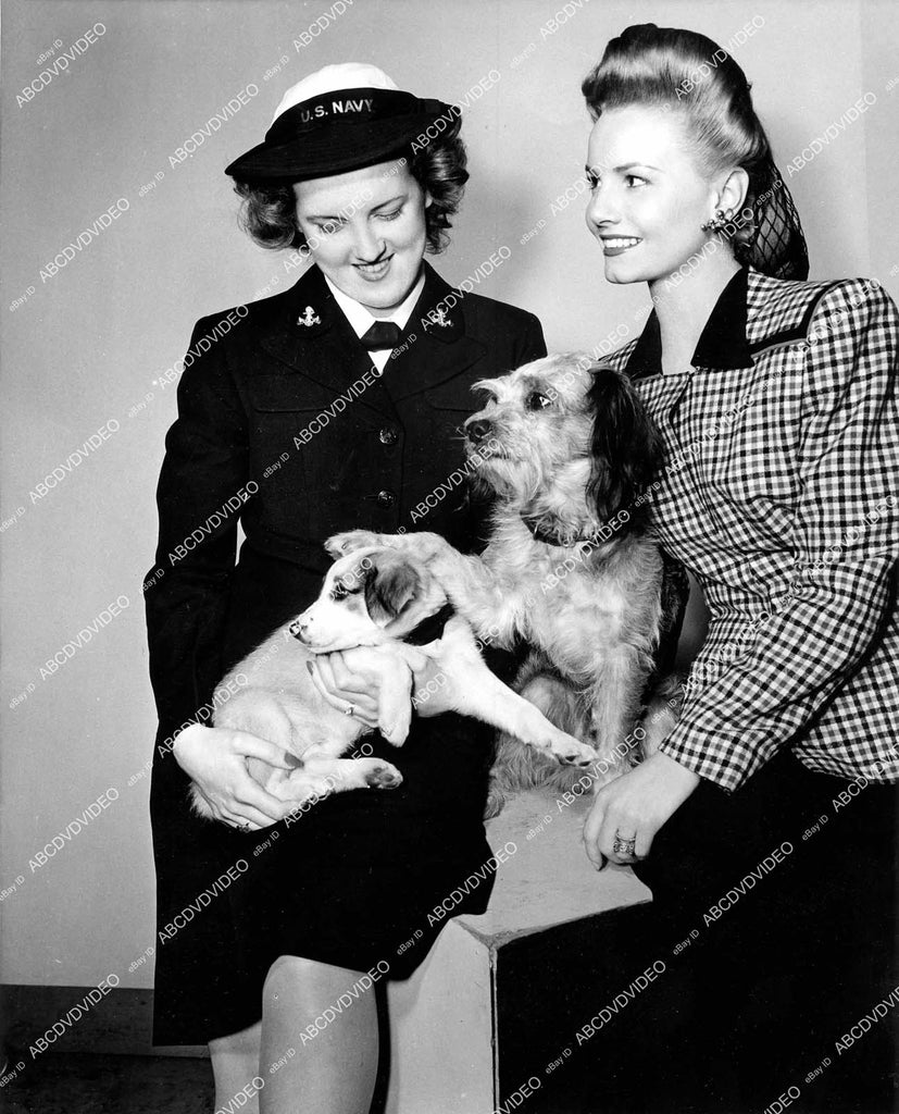 crp-16497 1945 Janet Blair & Pat Searles induct dogs into WWII WAVE pr ...