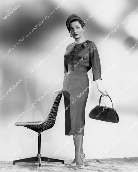 crp-03547 1957 beautiful Valerie French, Jean Louis fashion portrait f ...